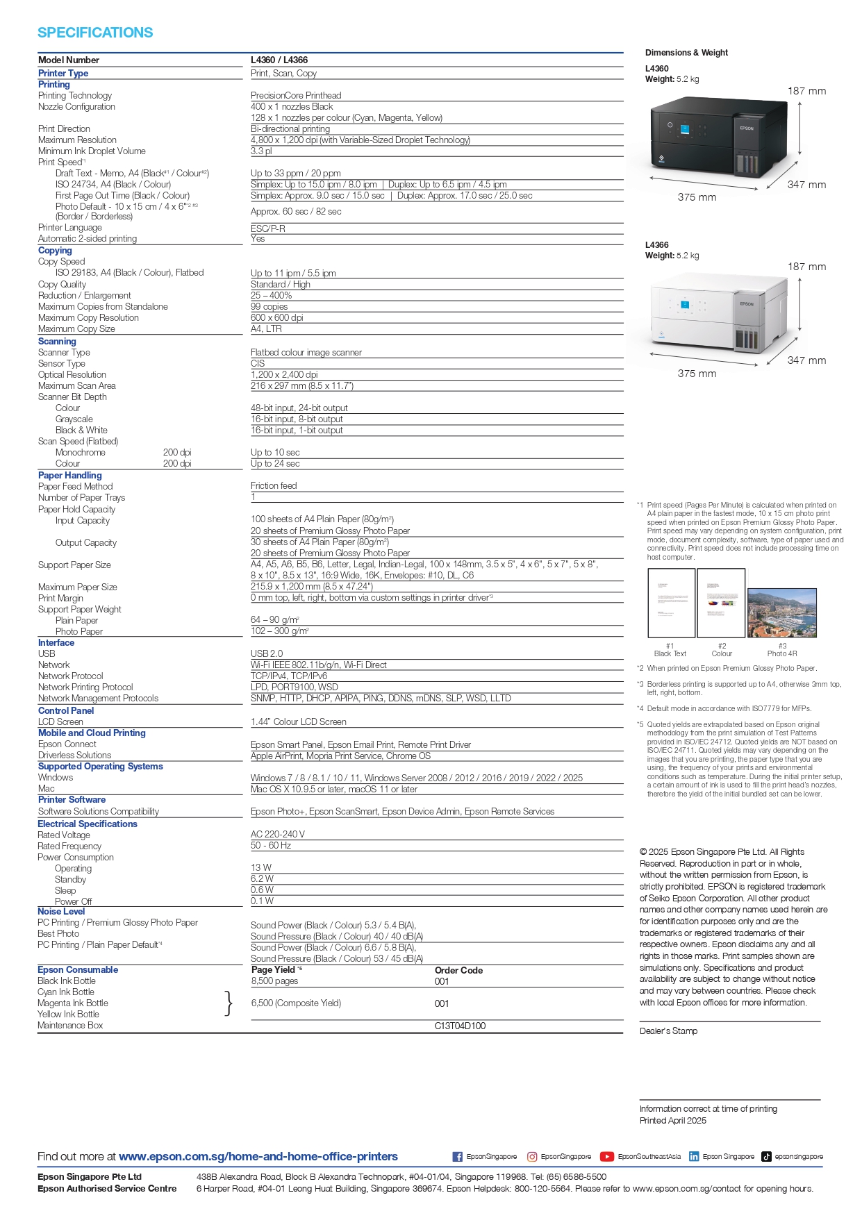 Epson EcoTank L4366 A4 Wi-Fi Duplex All-in-One Ink Tank Printer (Replacement for L4266) | Shopee ...
