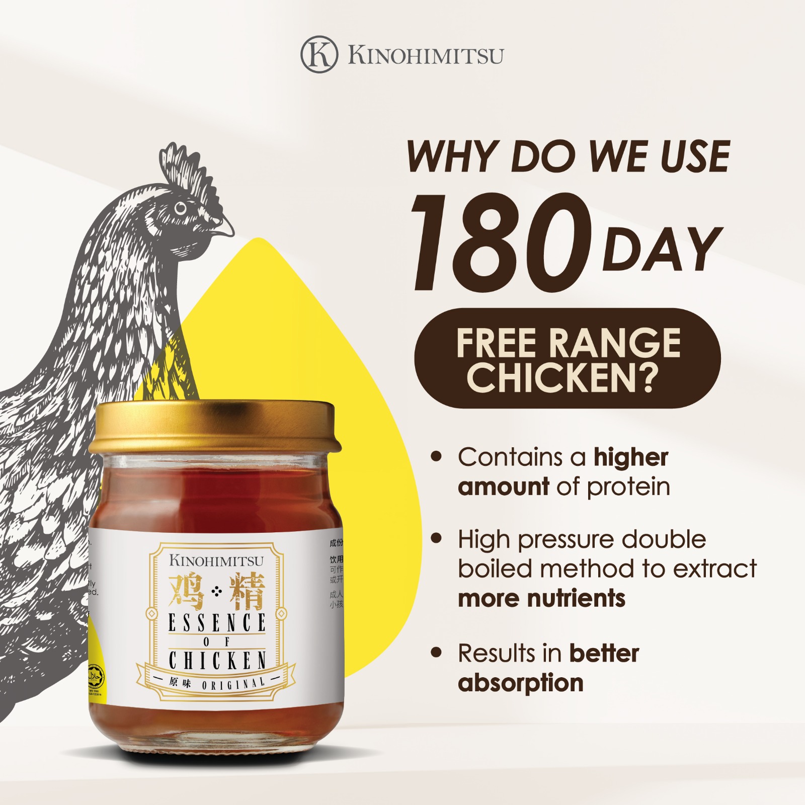 [6 Bottles] Kinohimitsu Essence Of Chicken Original / LingZhi ...