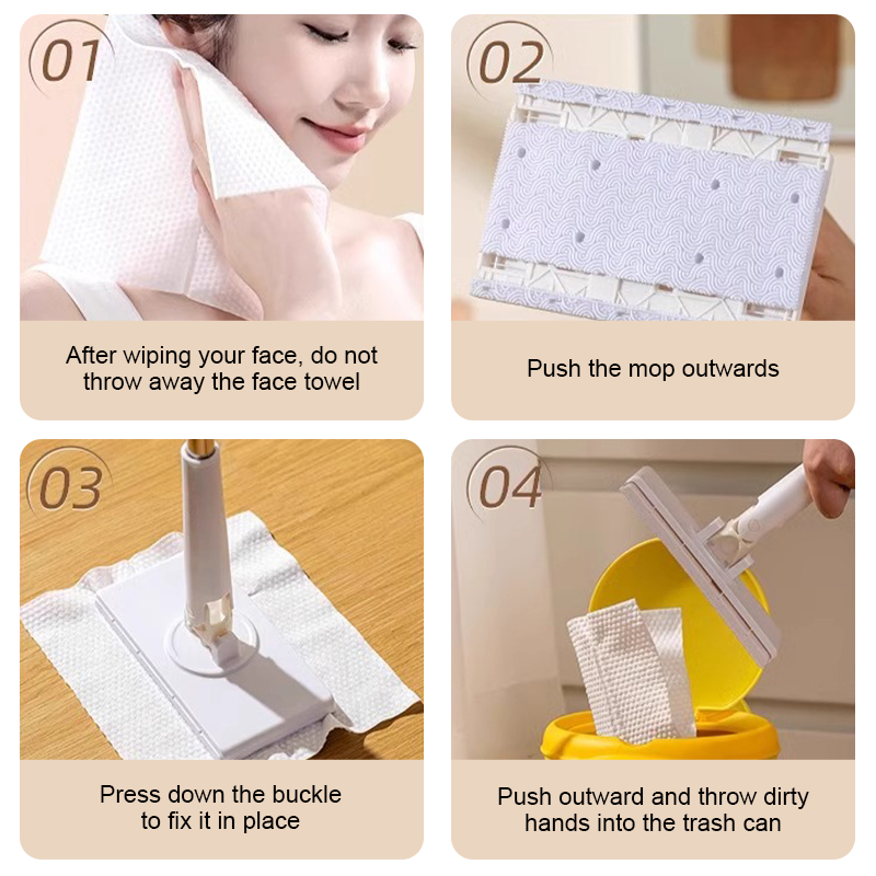 Flat Mop Lazy Person No Need To Wash Small Mop Disposable Mop Head Dry ...