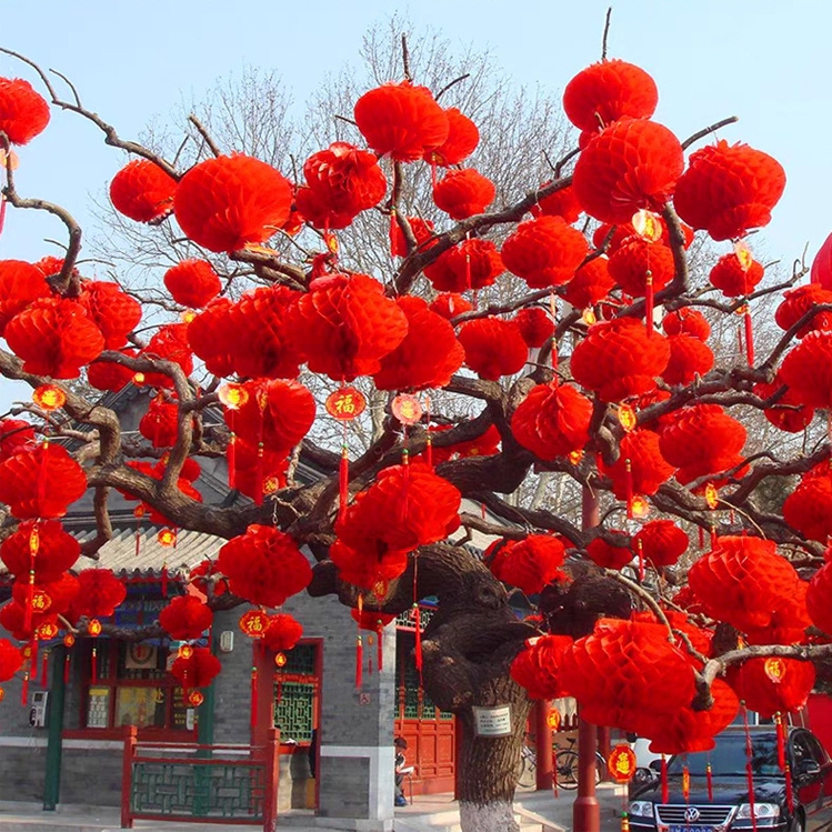 10pcs/pack New Year Lantern Small Red Lantern Horse Year Chinese New ...