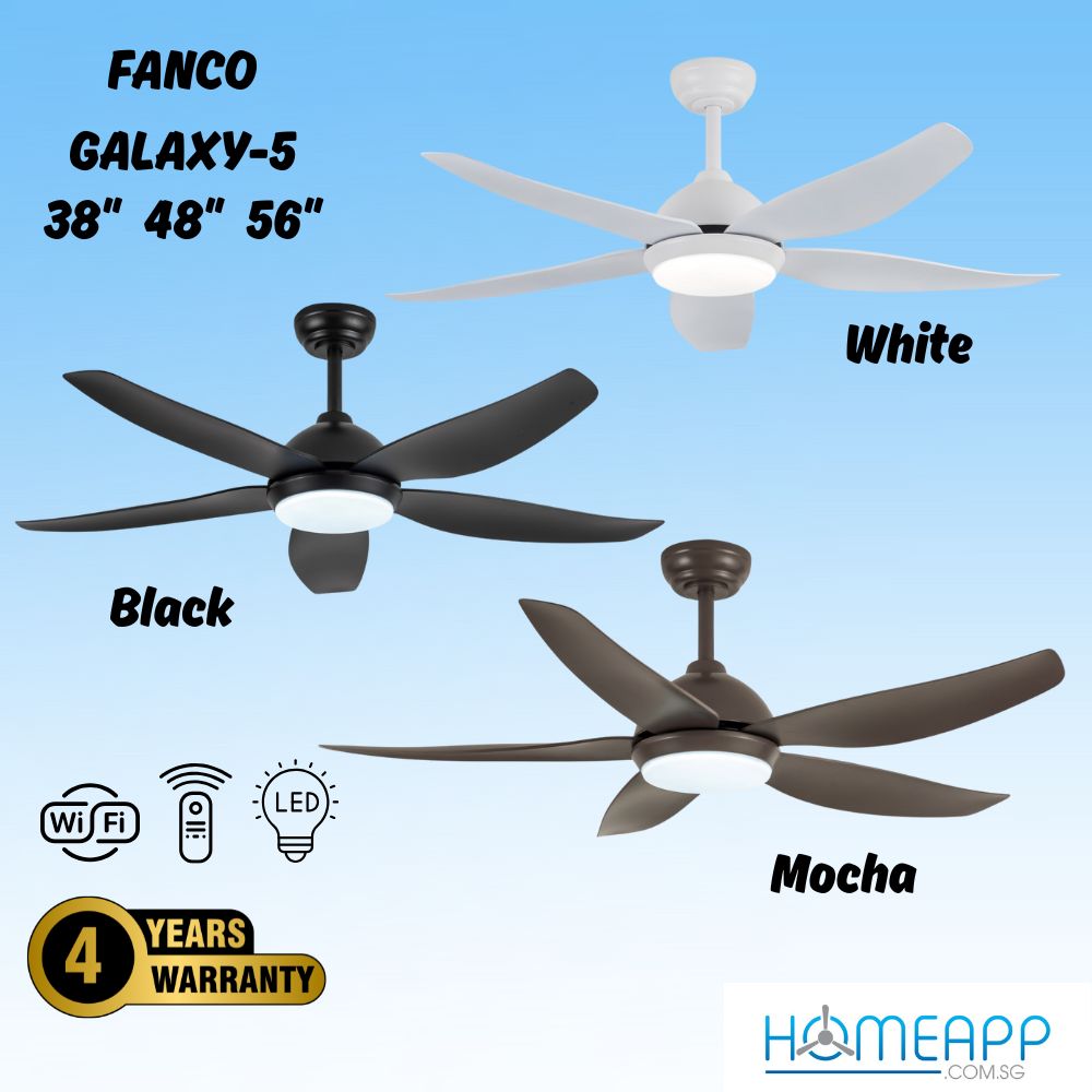 FANCO ceiling fan B-Star Galaxy-5 DC motor LED light remote control ...