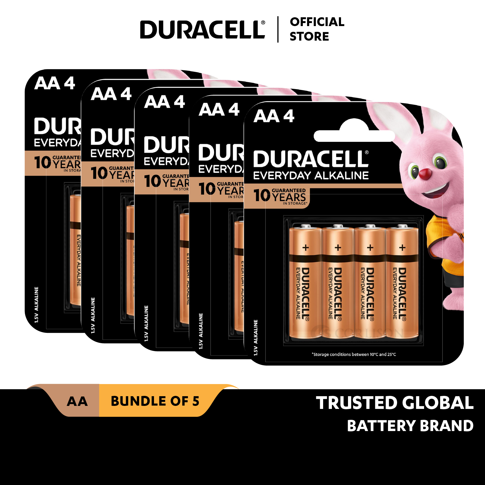 [Bundle of 5] Duracell Everyday Alkaline AA/AAA Batteries, 4s | Shopee ...