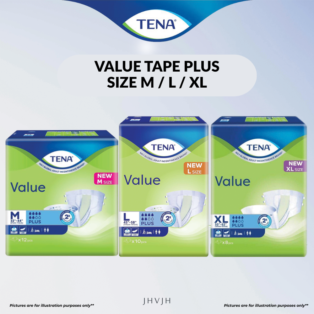 [CARTON DEAL] TENA ADULT DIAPERS // VALUE TAPE L // TENA VALUE SERIES / TENA PROSKIN SERIES ...