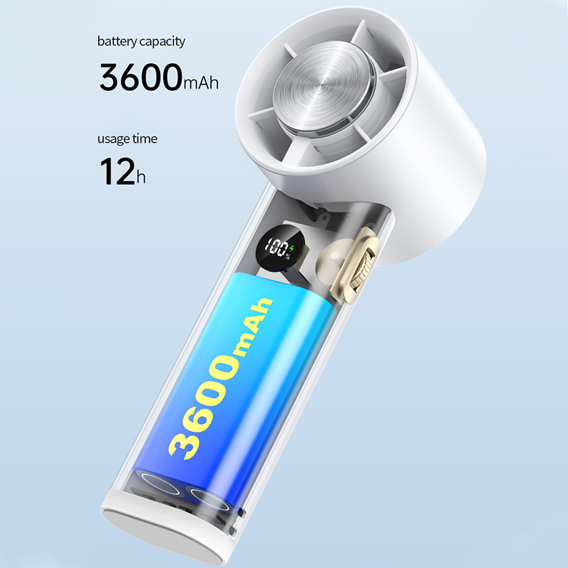 Portable Handheld Turbo Fan 100 Wind Speeds Adjustable Mini Personal ...