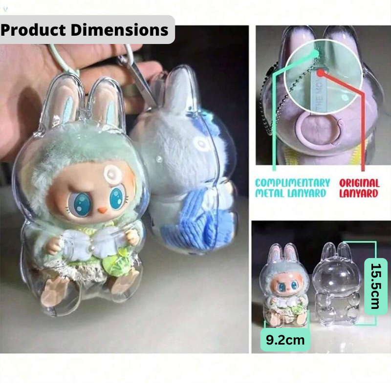 Labubu V2 Protection Case Dust-Proof Acrylic Transparent Clear Casing ...