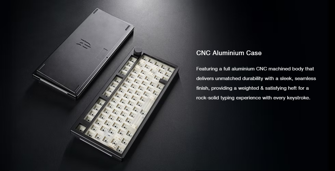 Tecware Alloy 75 Aluminium RGB Mechanical Keyboard w/ Knob & Custom Red ...