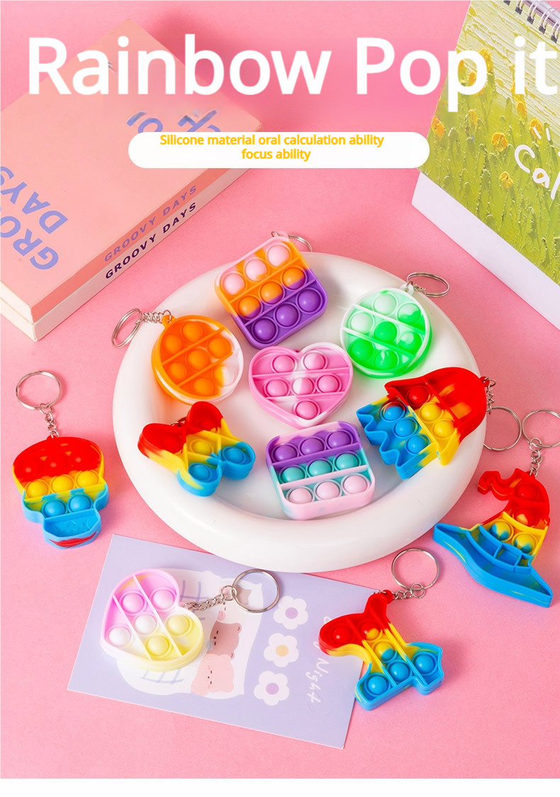 [SG Ready Stock] Cute Cartoon Pop It Keychain | Kids Gifts Baby Goodies ...