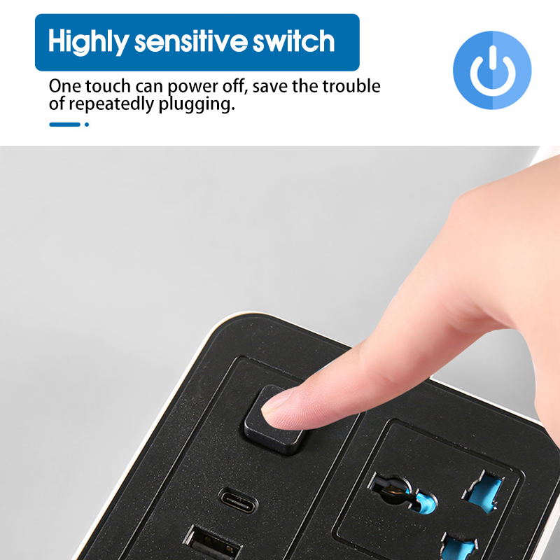 2M UK Power Socket 4 USB Port 4 Universal Power Strip Extension Plug ...