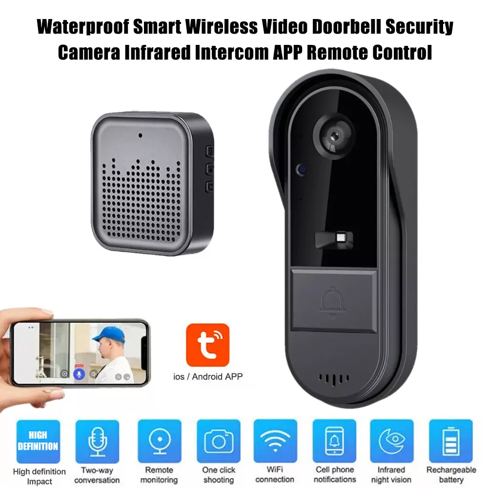 Smart Doorbell Camera with WiFi 1080p HD 2-Way Audio Night Vision Voice ...
