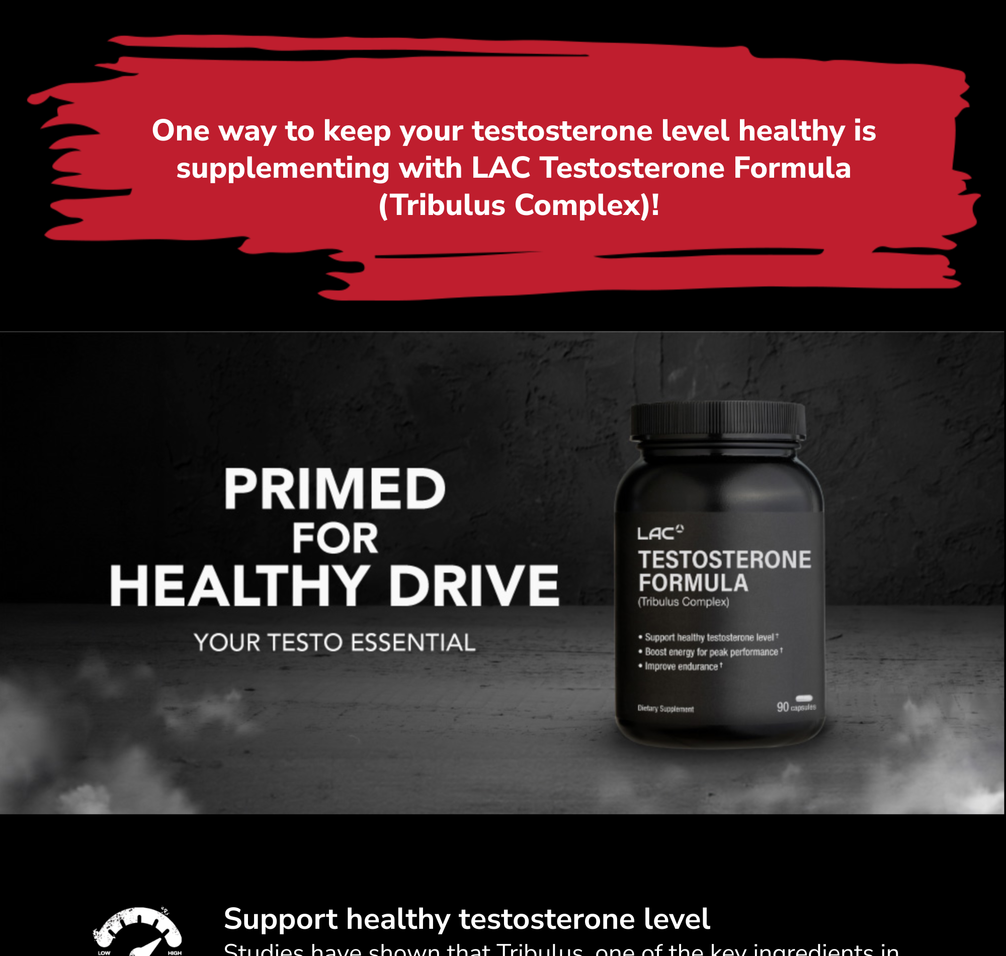 [LAC MEN'S] Testosterone Formula - Tribulus Complex (90 capsules ...