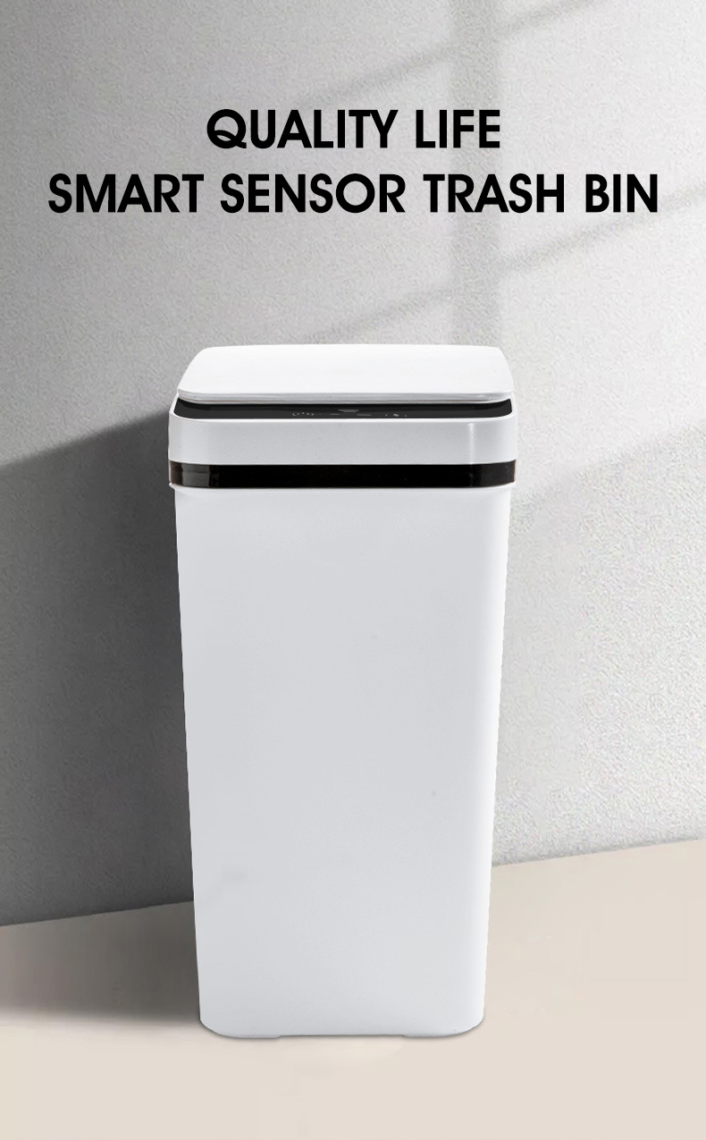 HXR 12L Smart Sensing Garbage Bin Auto Lid Opening Narrow Slit Dustbin ...