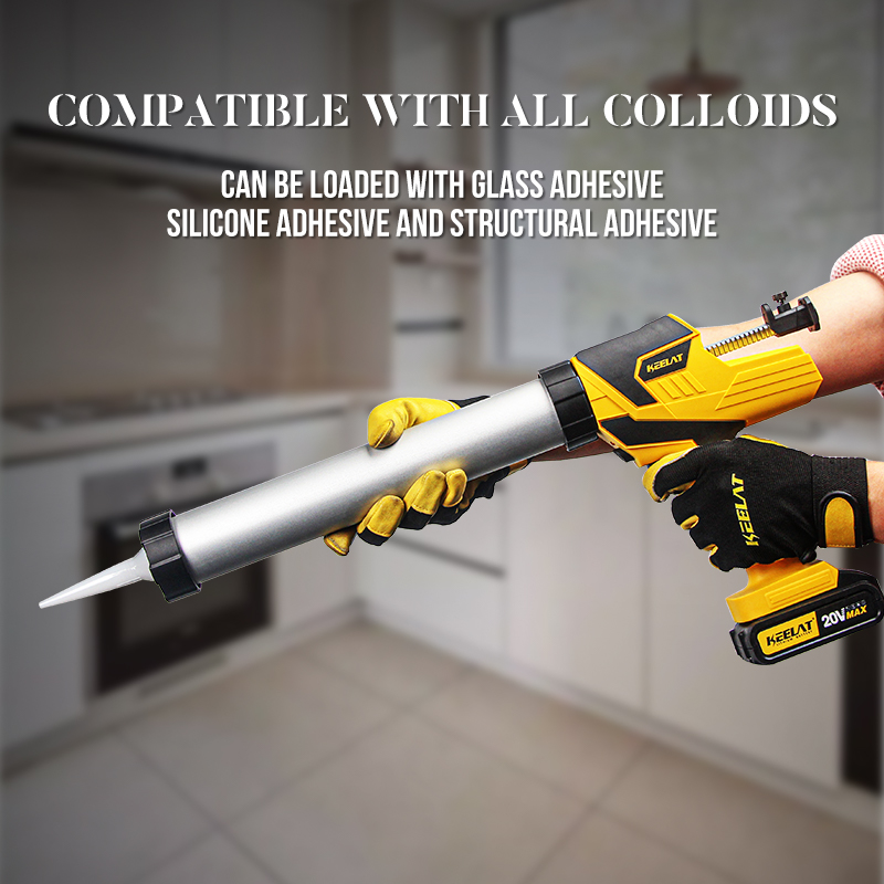 KEELAT 2 in 1 Cordless Electric Caulking Caulk Gun Rechargeable Battery ...