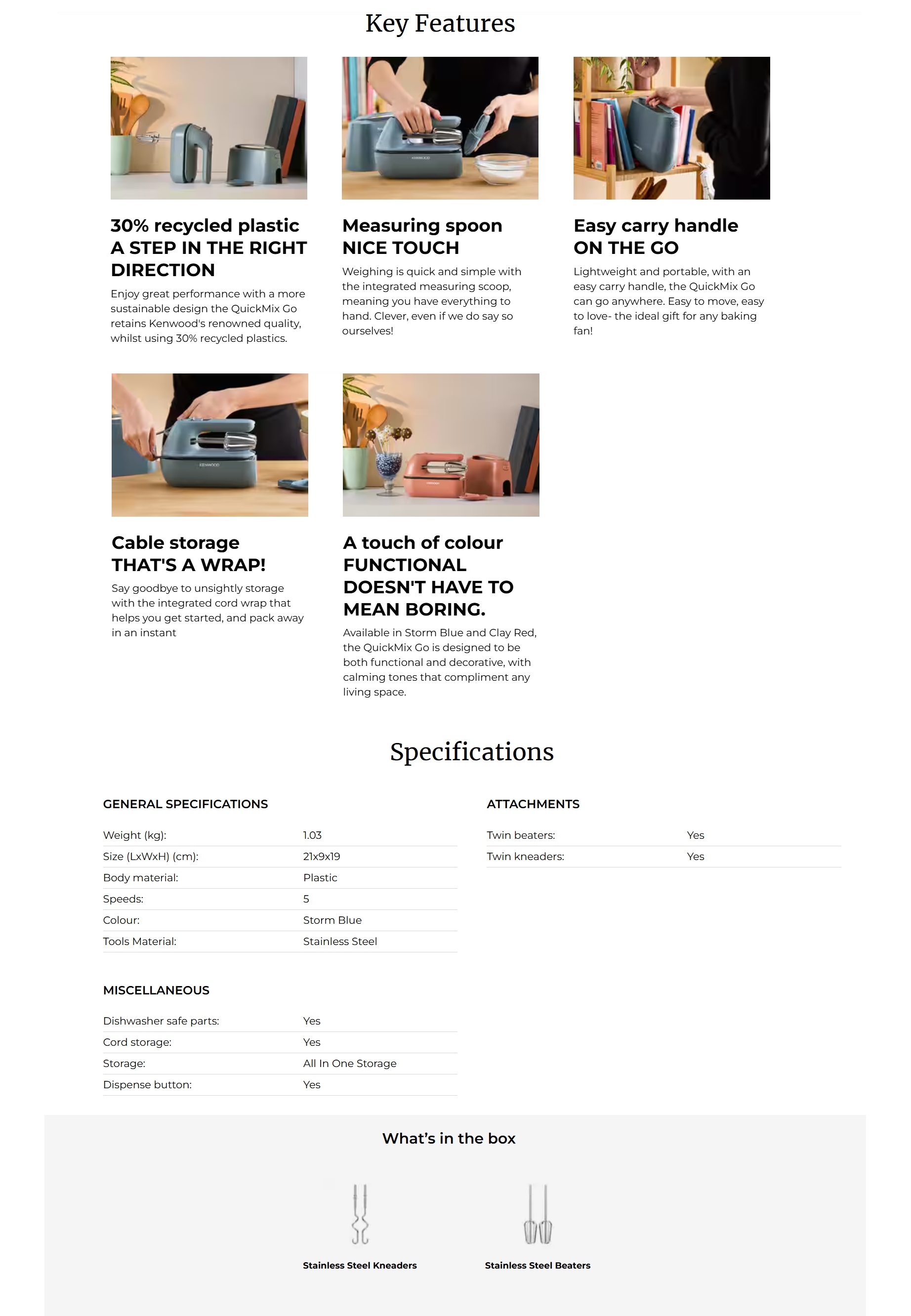 Kenwood 350W QuickMix Go Hand Mixer HMP40.000GY | Shopee Singapore