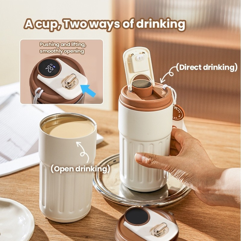 💯SG Ready Stock 460ml Portable Coffee Mug SUS 316 Temperature Digital ...