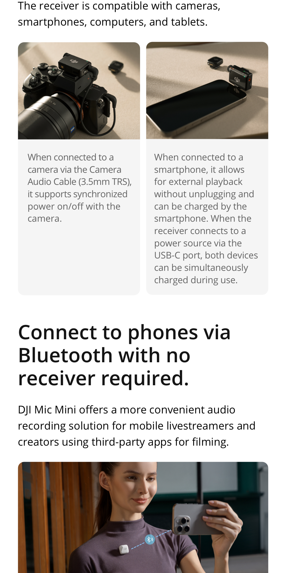 DJI Mic Mini - Ultralight, Discreet Microphone | 11.5h Operating Time ...