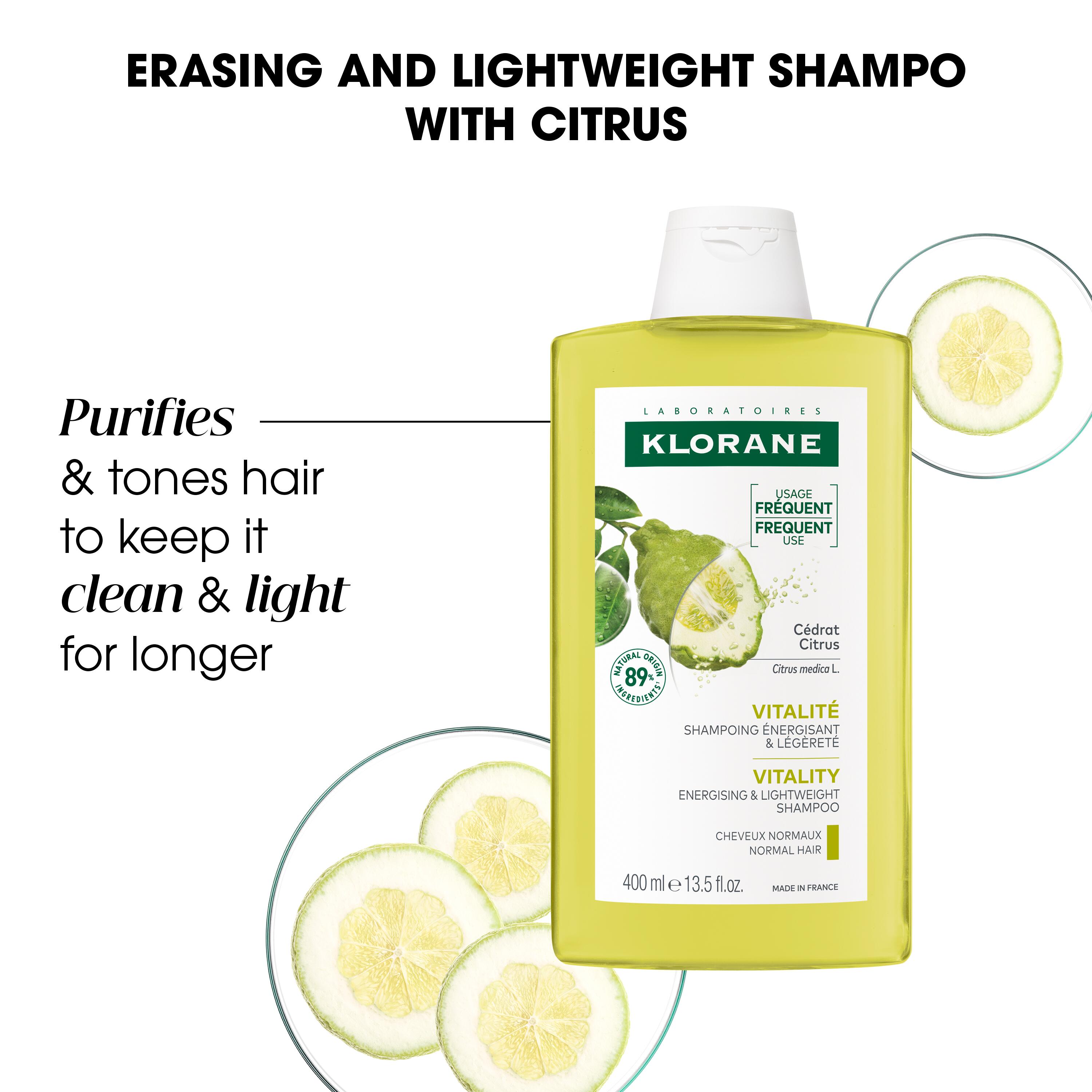 Klorane Citrus Pulp Purifying Shampoo 400ml | For normal to oily hair ...