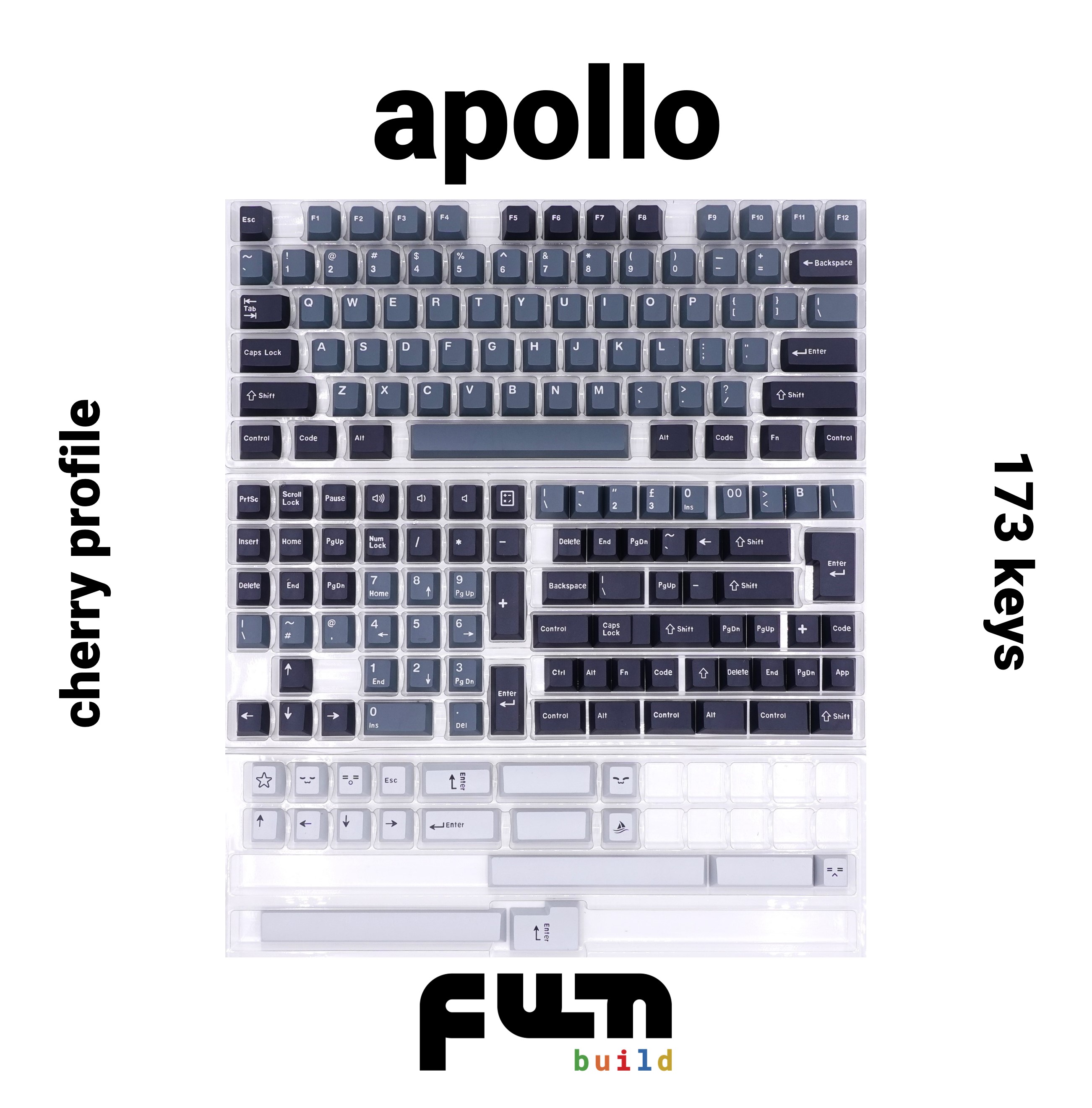 [APOLLO Keycaps][Cherry Profile] Double shot Injection Molding 173 Keys ...