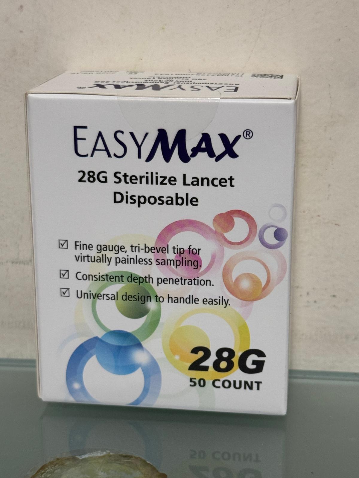 Easymax Blood Glucose Test Strips (1 box = 50 pcs) OR Lancet (1 box ...