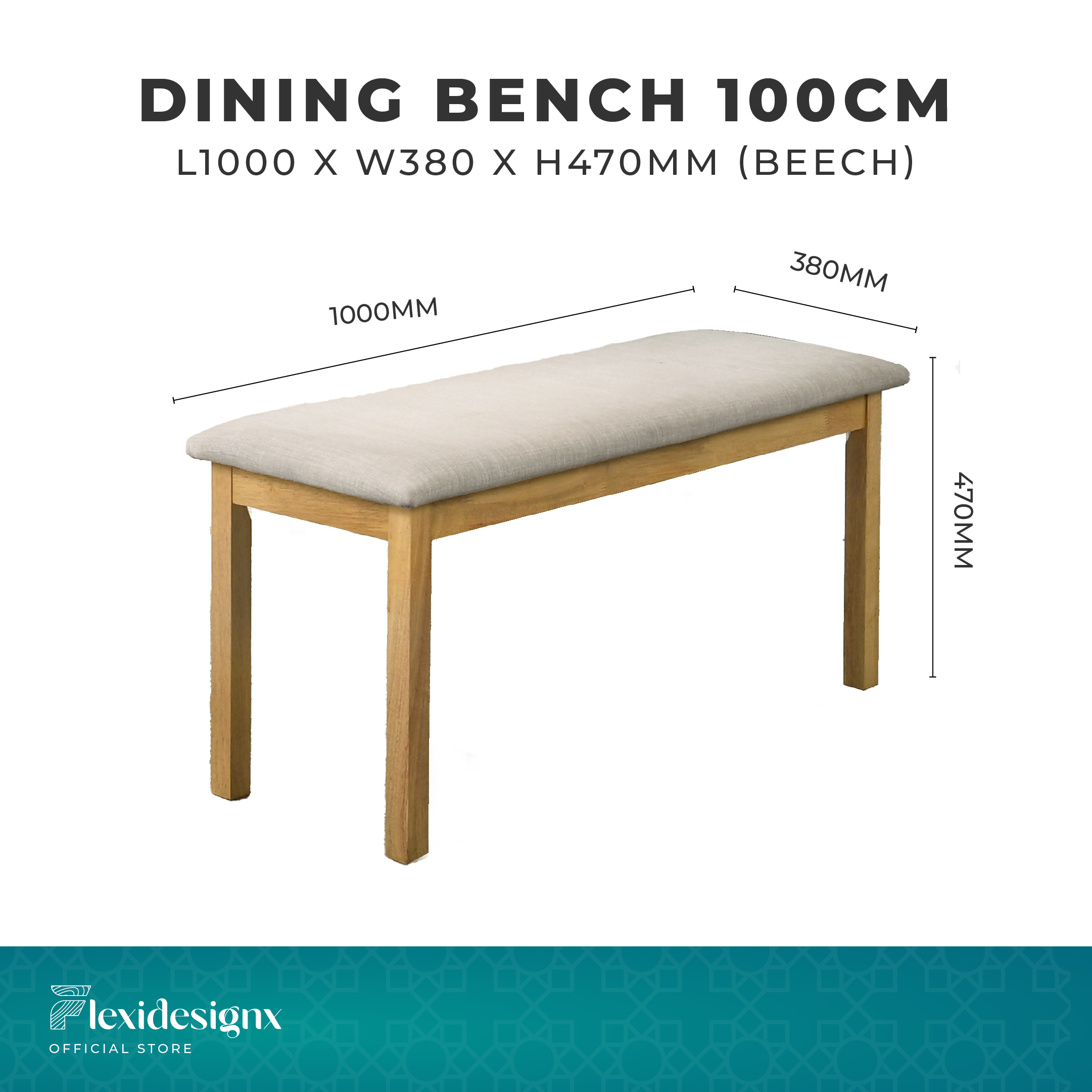 Flexidesignx Nordic Dining Set 4/6 Seater Solid Wood Armrest Dining ...