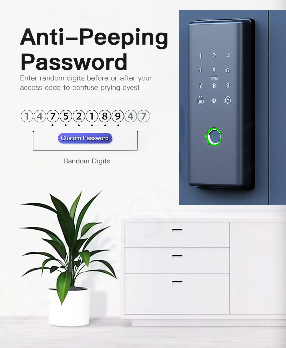 Digital lock metal gate HDB Door Lock Smart Fingerprint Grill Gate Door ...