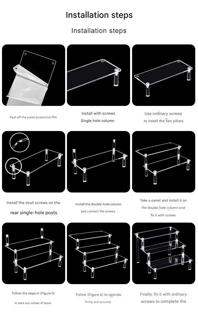 Acrylic Display Rack 1/2/3/4-Layer Acrylic Shelf Display Acrylic Stand ...