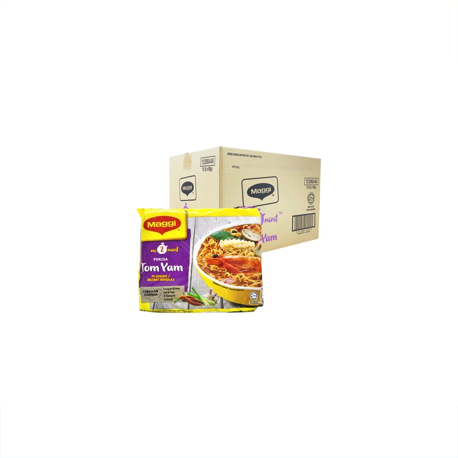 (Carton Deal) Maggi Instant Noodles Tom Yum 12 x 5 x 80g (60 Packets ...