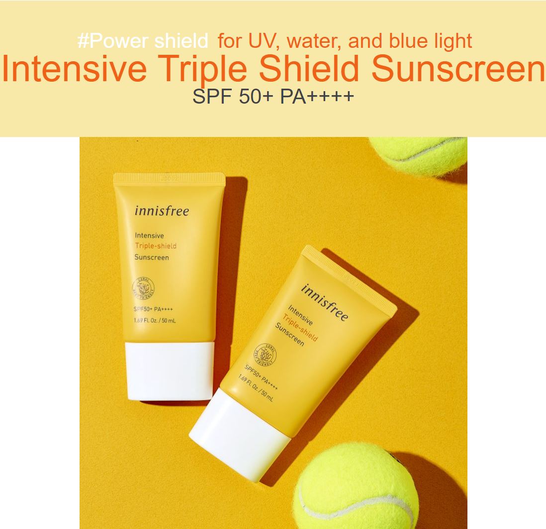 Innisfree Intensive Triple Shield Sunscreen SPF 50+ PA+++ 50ml (reduces ...