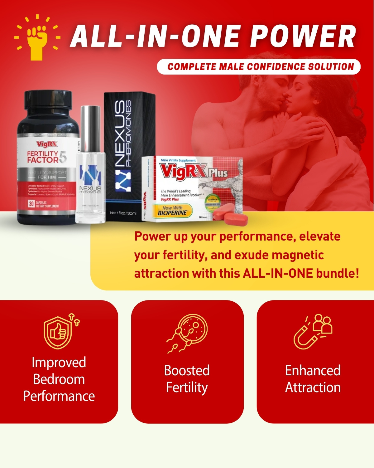 VigRx Mens Virility Supplement Bundle, + Fertility Factor and Nexus Pheromones by Official ...
