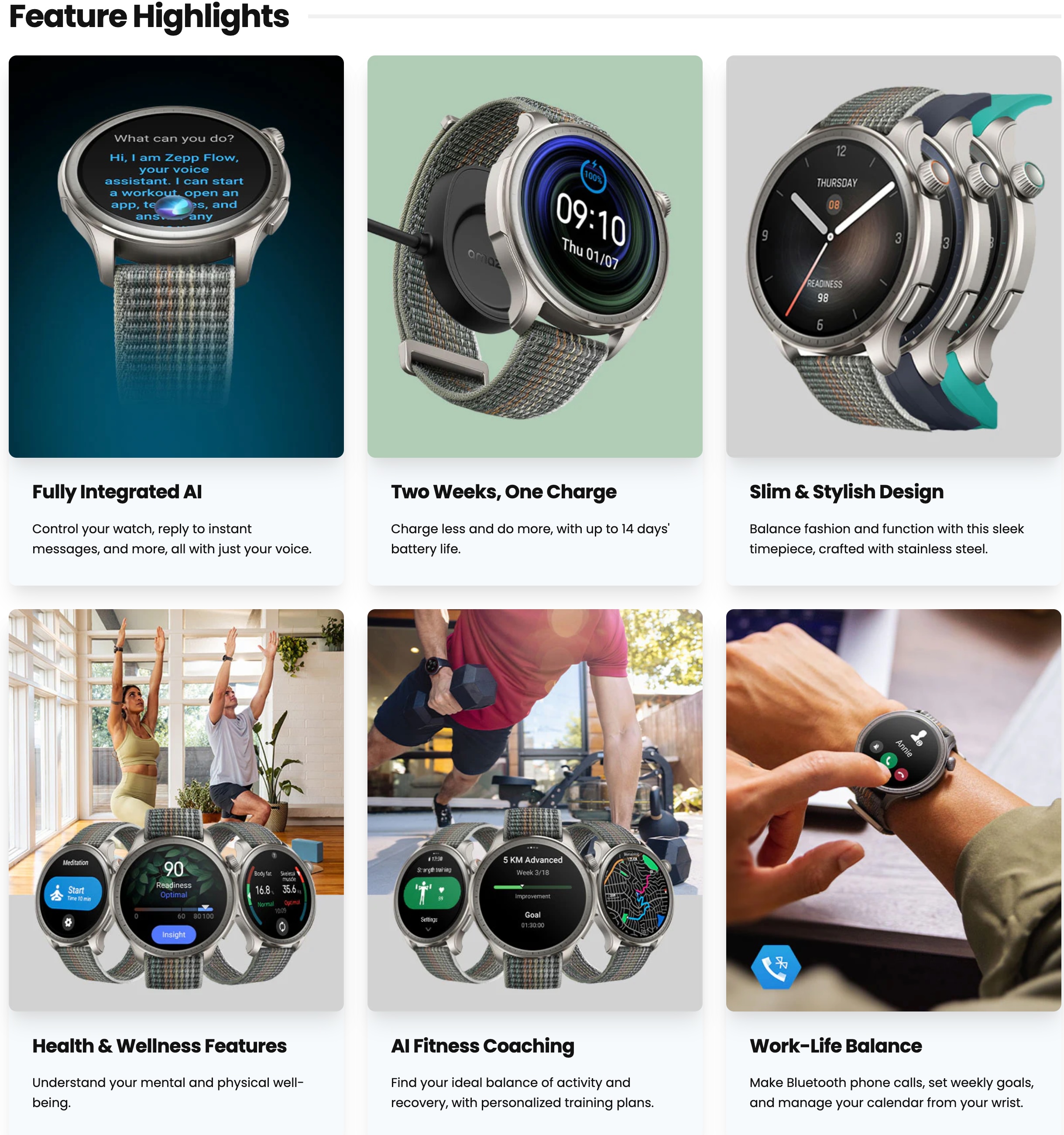 Amazfit Balance 46mm Bluetooth Smartwatch | 1.5" AMOLED Display | Heart ...