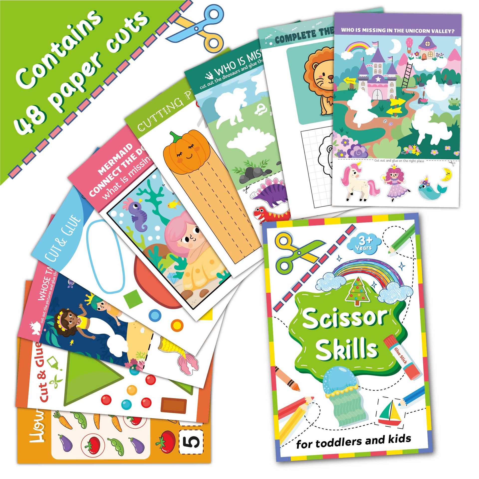 Art And Craft Children's Paper Cutting Book Scissor Skill Cut Paste ...