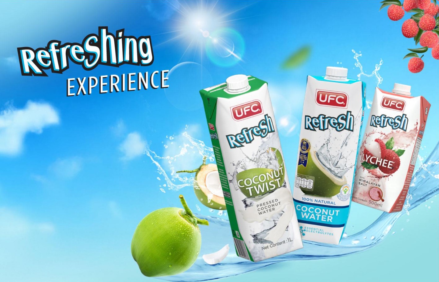 UFC Refresh Lychee Himalayan Salt 500ML X 12 (TETRA) | Shopee Singapore
