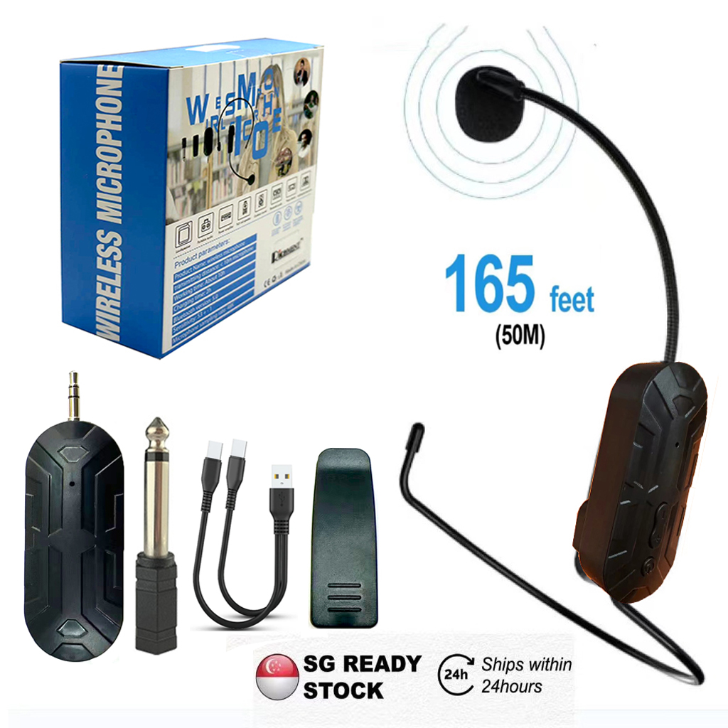 2 in 1 Handheld Wireless Microphone Professional Head-Wear Mic Voice ...
