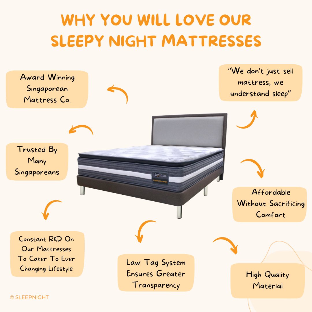 [NEW ARRIVAL] Sleepy Night Symphony Posture (9.5") & Bedframe Set / High Grade Knitted Fabric ...