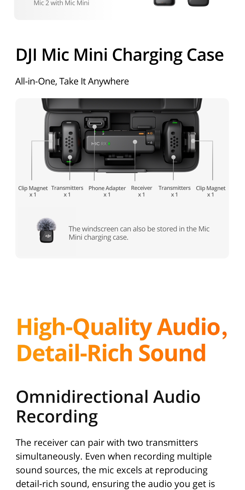 DJI Mic Mini - Ultralight, Discreet Microphone | 11.5h Operating Time ...