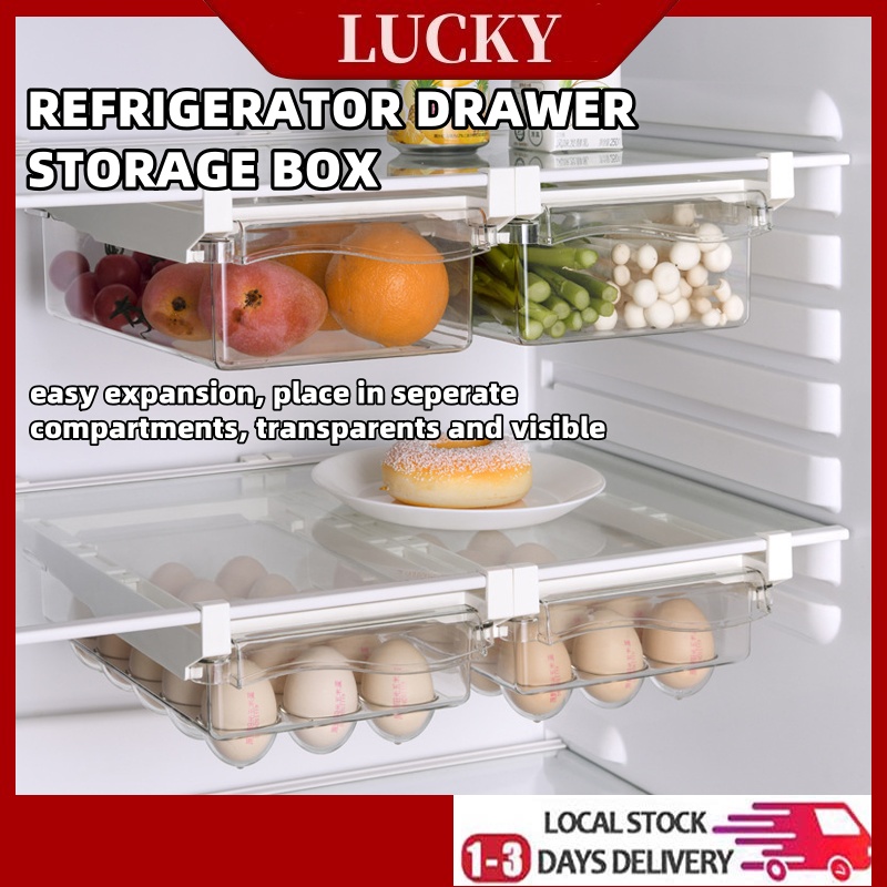 【SG Stock】Refrigerator Storage Box Drawer Fridge Egg Storage Tray ...