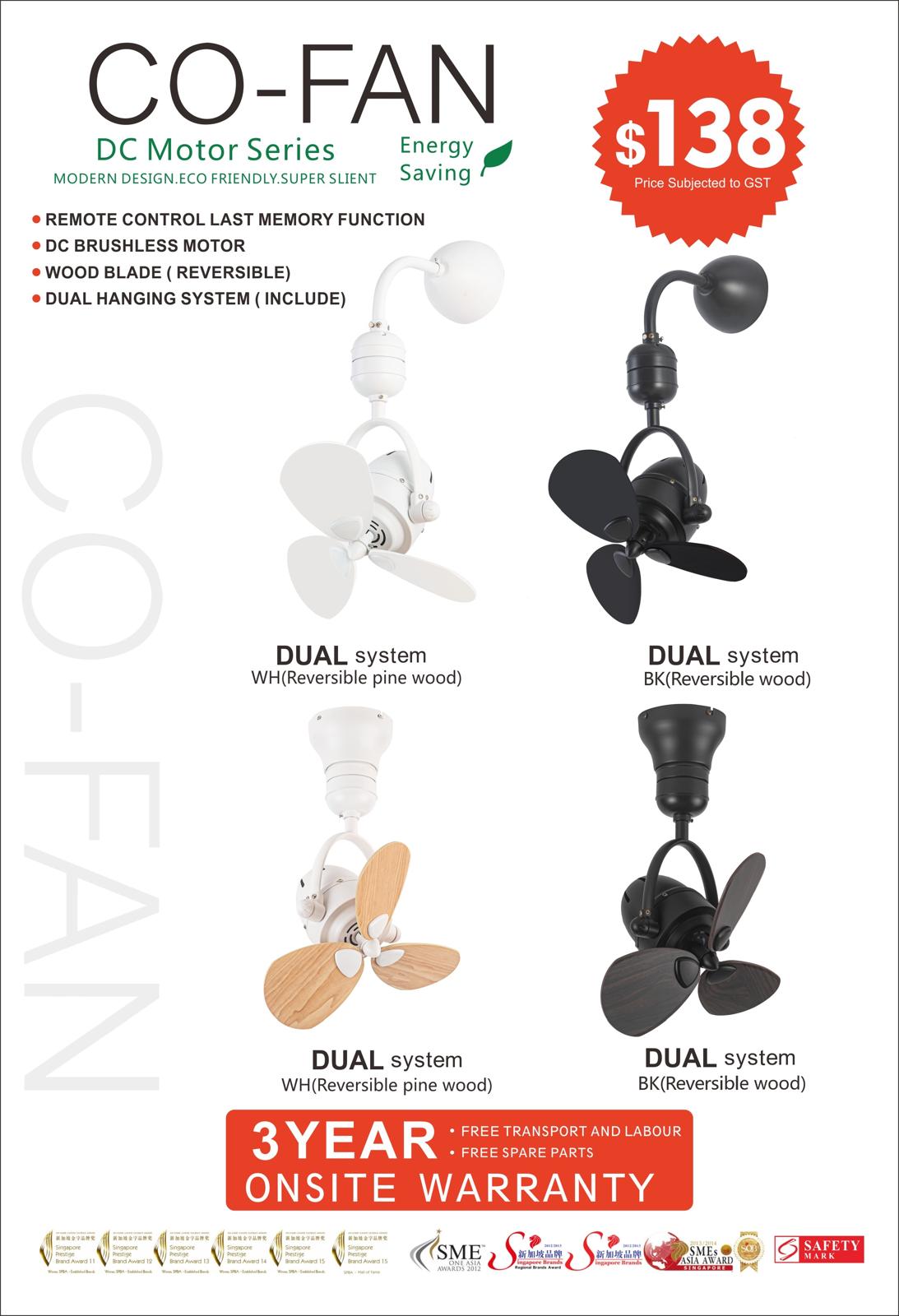 FANCO CO-FAN Dual 16" Corner Fan: 120D Oscillation, Dual Mount +Remote ...