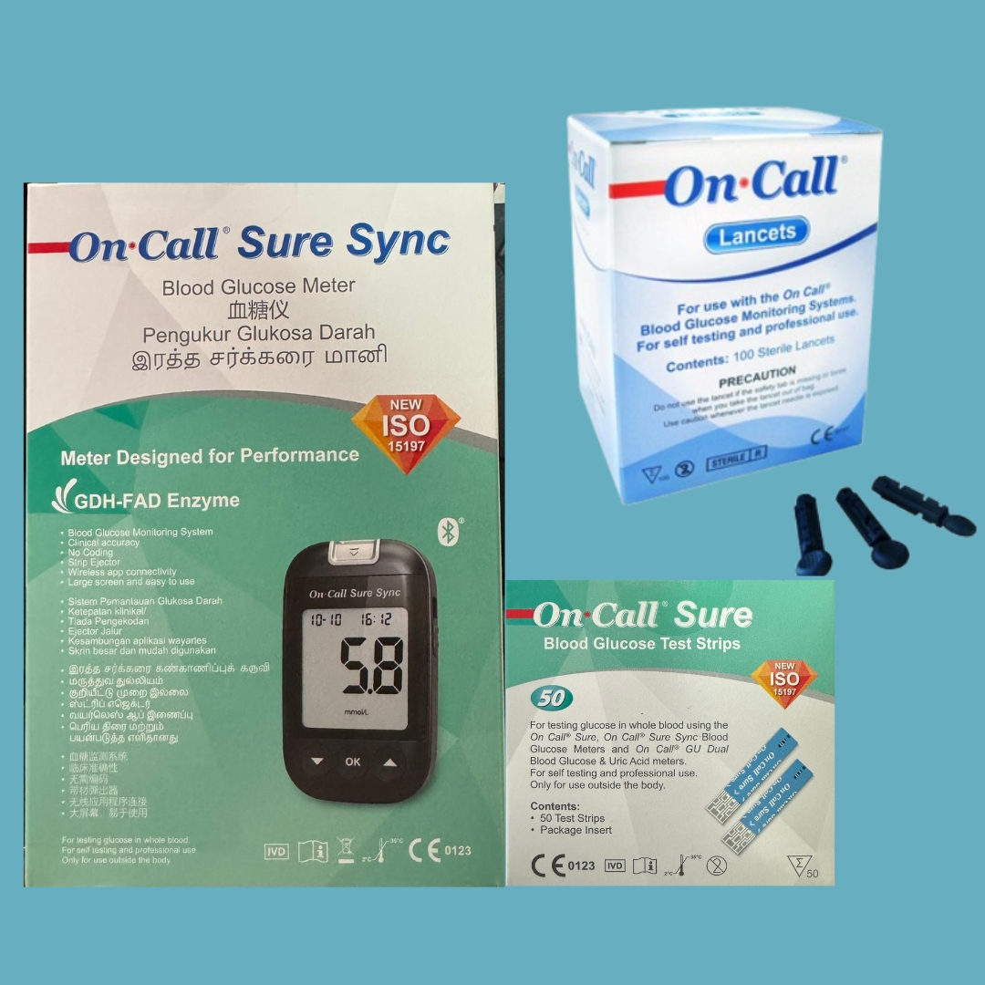On Call Sure Test Strips Glucose Monitoring Device Blood Glucose ...