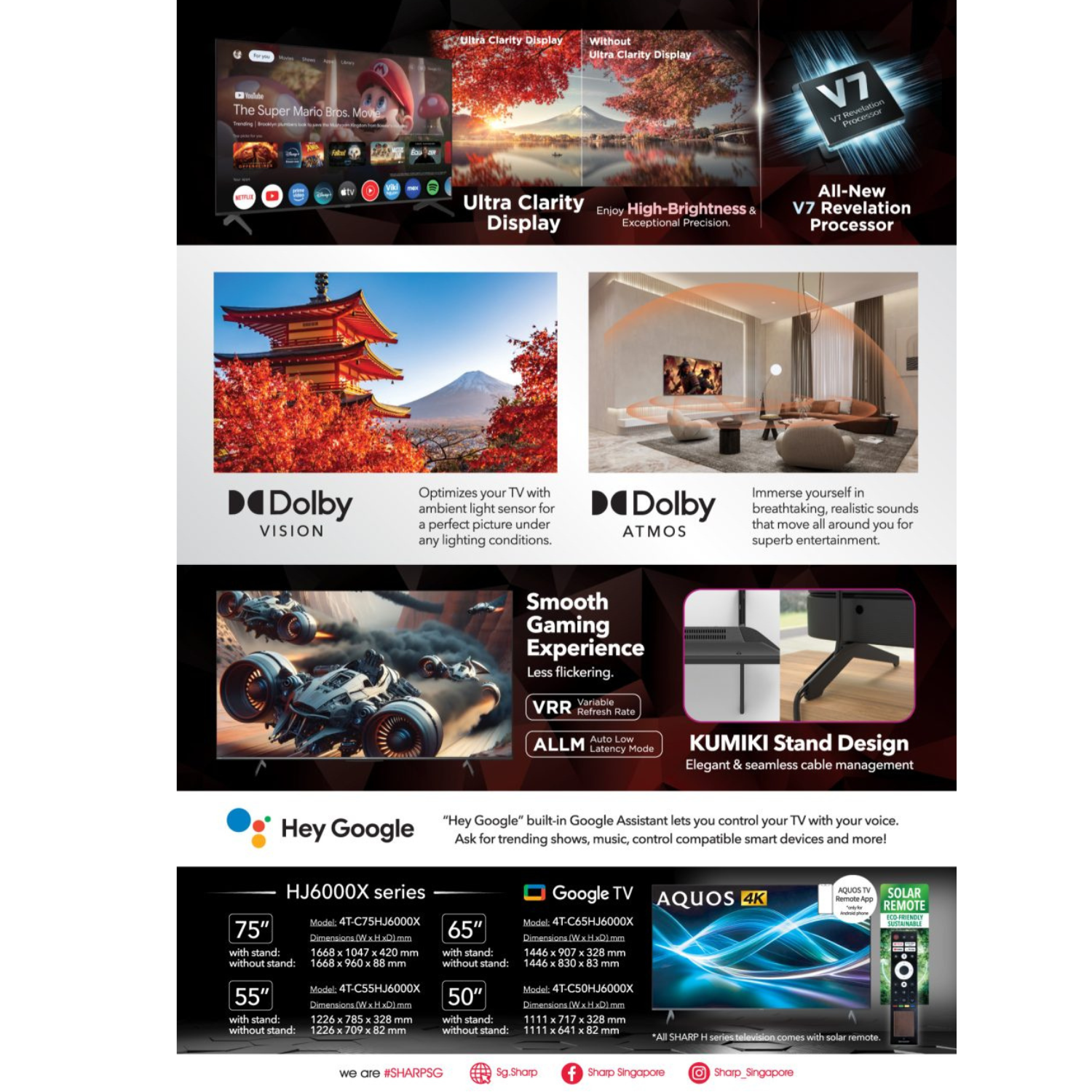 SHARP 4K AQUOS Google TV – 65″ 4T-C65HJ6000X | 3 YEARS WARRANTY ...