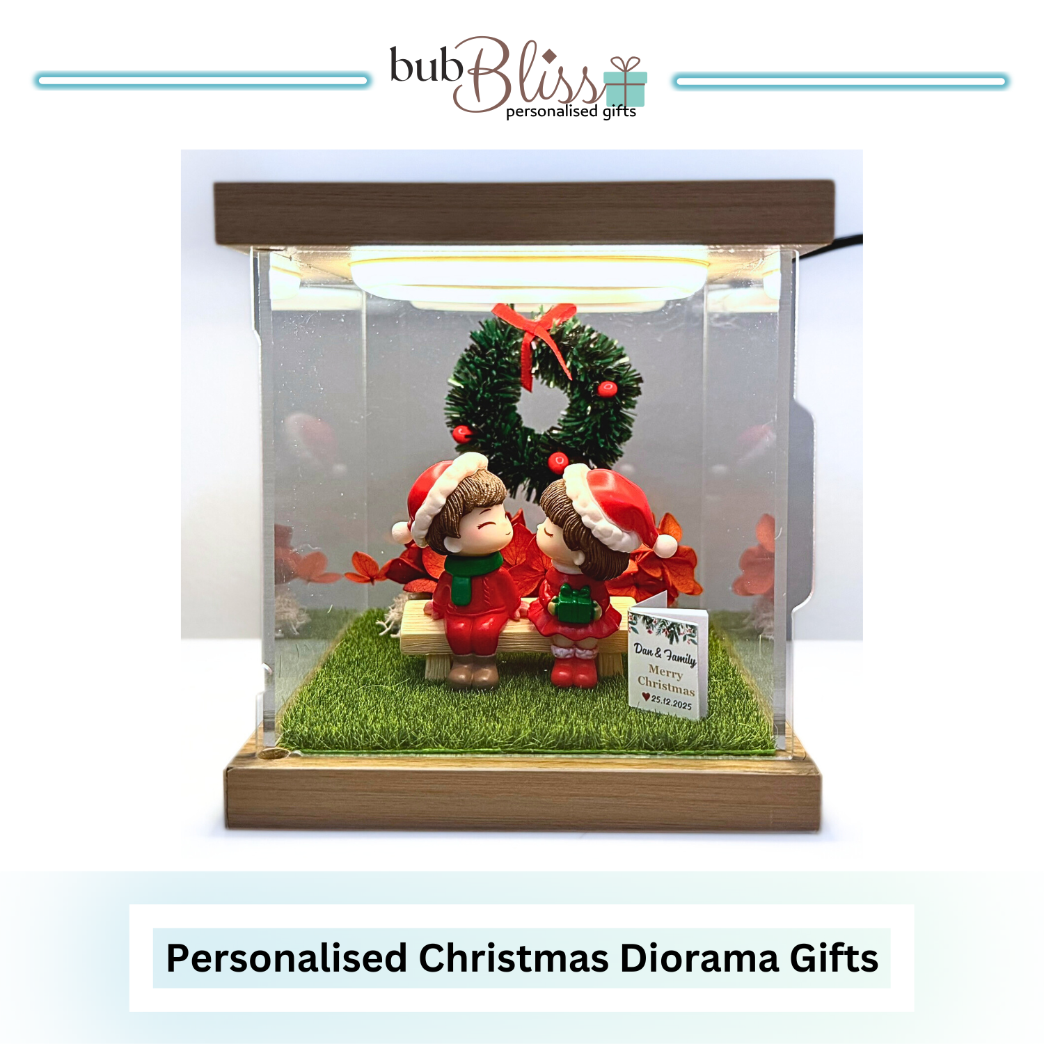 Customised Couple / Family Diorama Flowers Gift with Lights ...