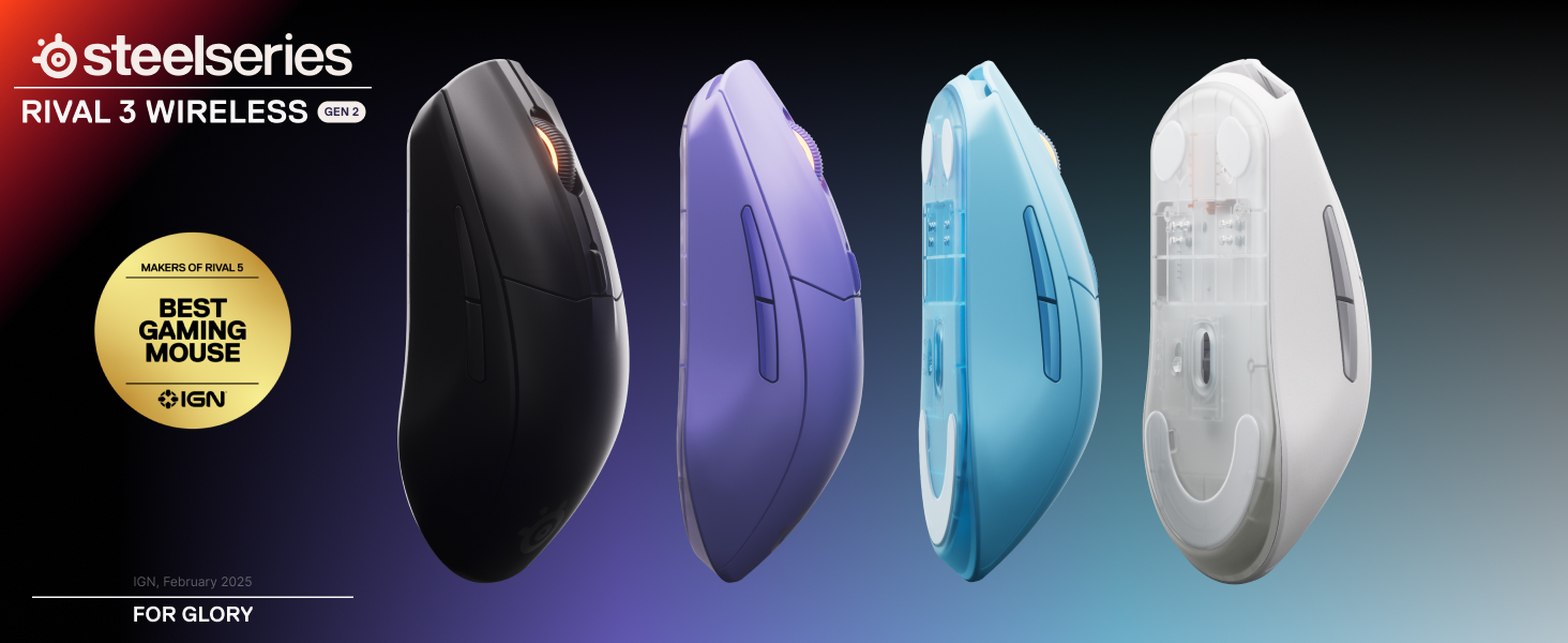SteelSeries Rival 3 Wireless Gaming Mouse (Gen 2) + FREE SteelSeries ...