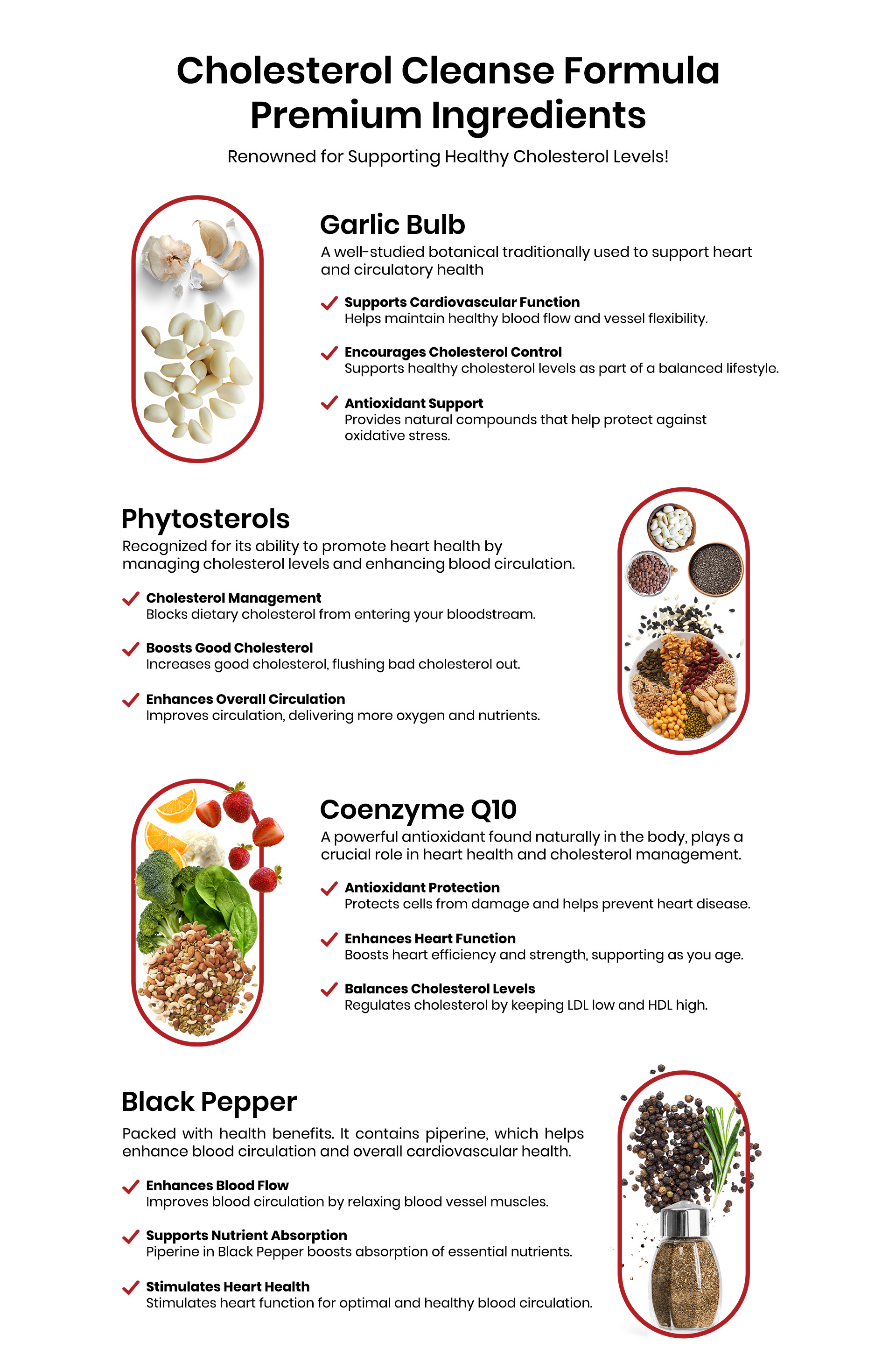 Cholesterol Cleanse Formula, COQ10 & Black Pepper - Promotes Healthy ...