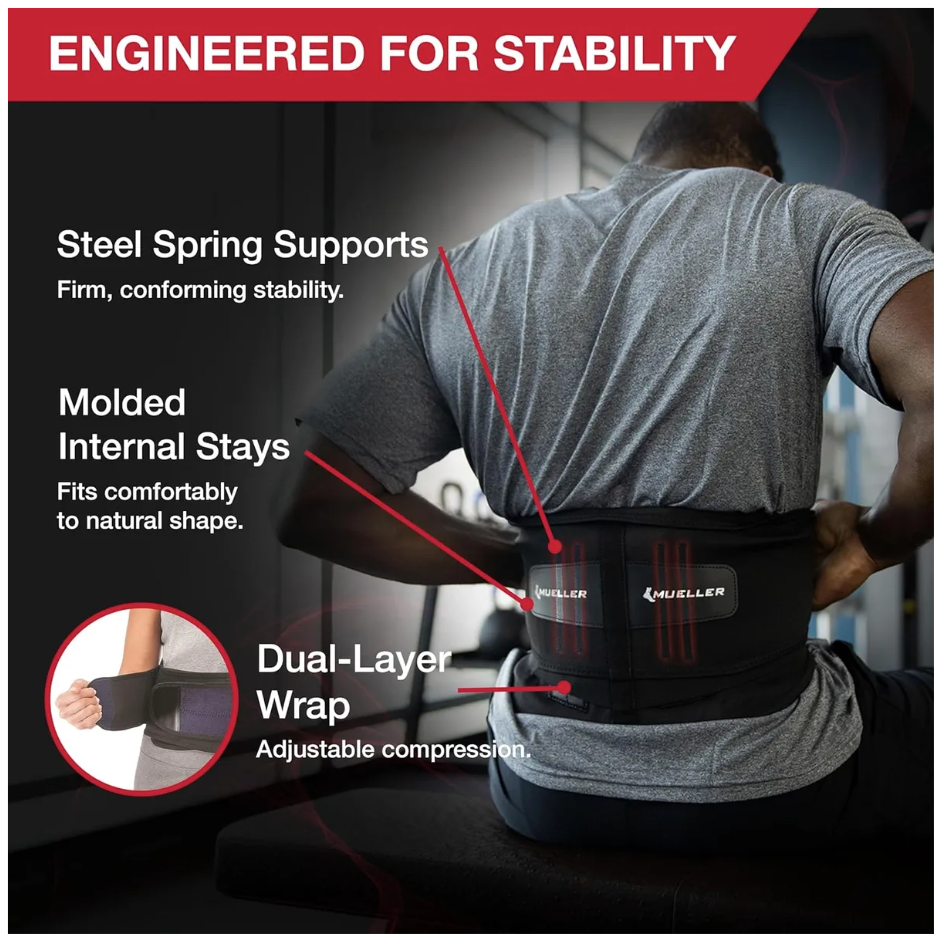 Mueller® USA Adjustable Lumbar Back Brace with Removable Pad - Lower ...