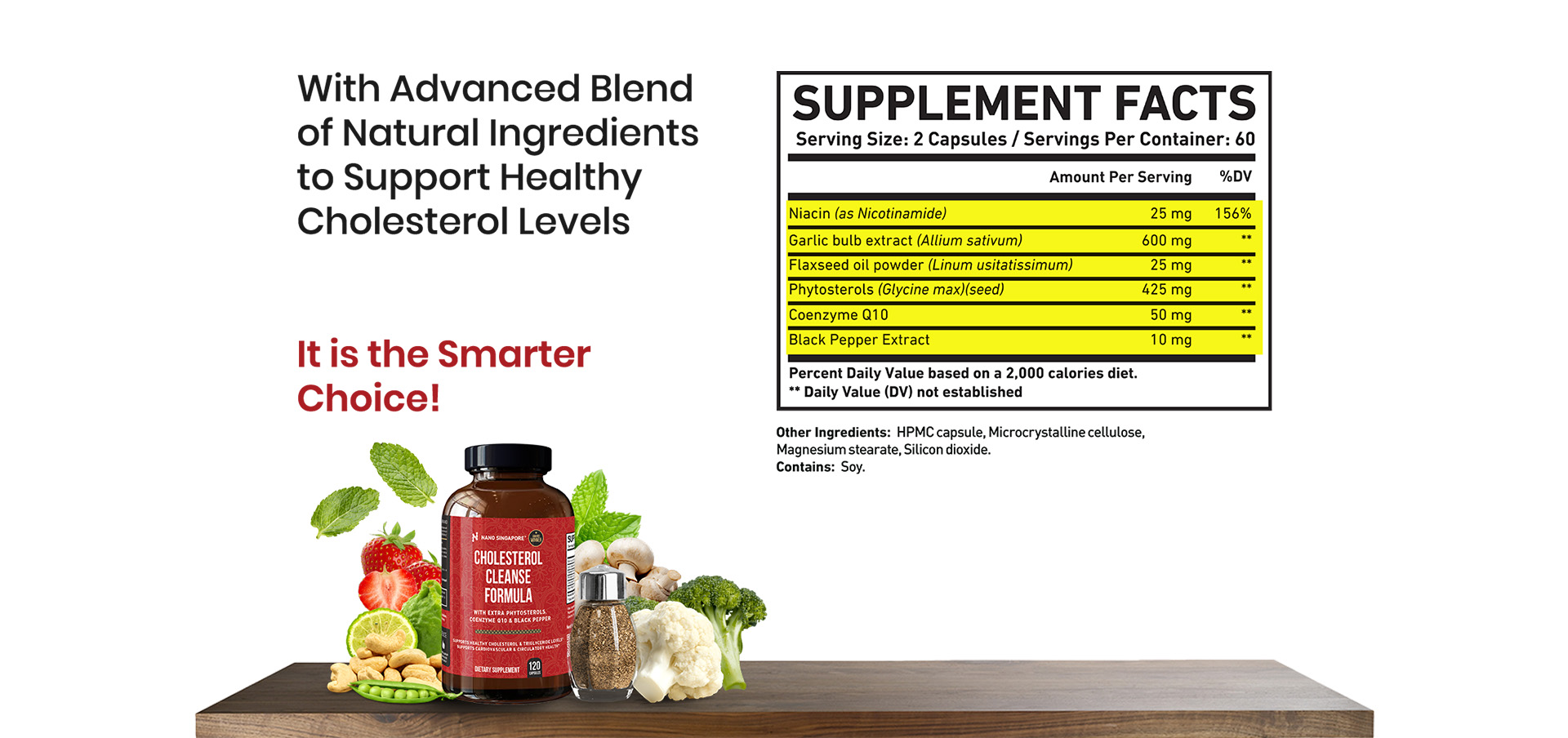 Cholesterol Cleanse Formula, COQ10 & Black Pepper - Promotes Healthy ...