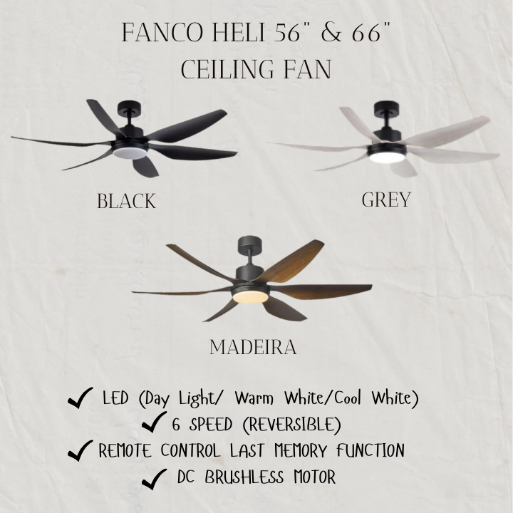 FANCO HELI 56" & 66" DC MOTOR CEILING FAN (Installation Service Please ...