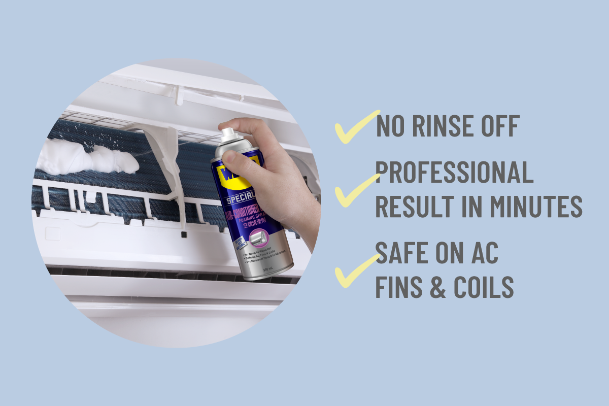 WD-40 Specialist Air Conditioner Cleaner 360mL – Professional DIY Foam ...