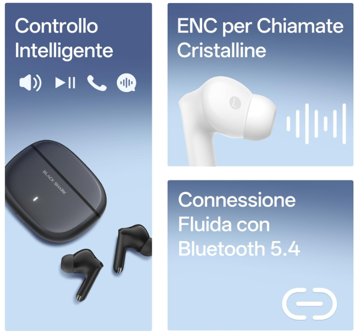 Black Shark T23 TWS Wireless Earbuds | Bluetooth 5.4 | Low Latency ...