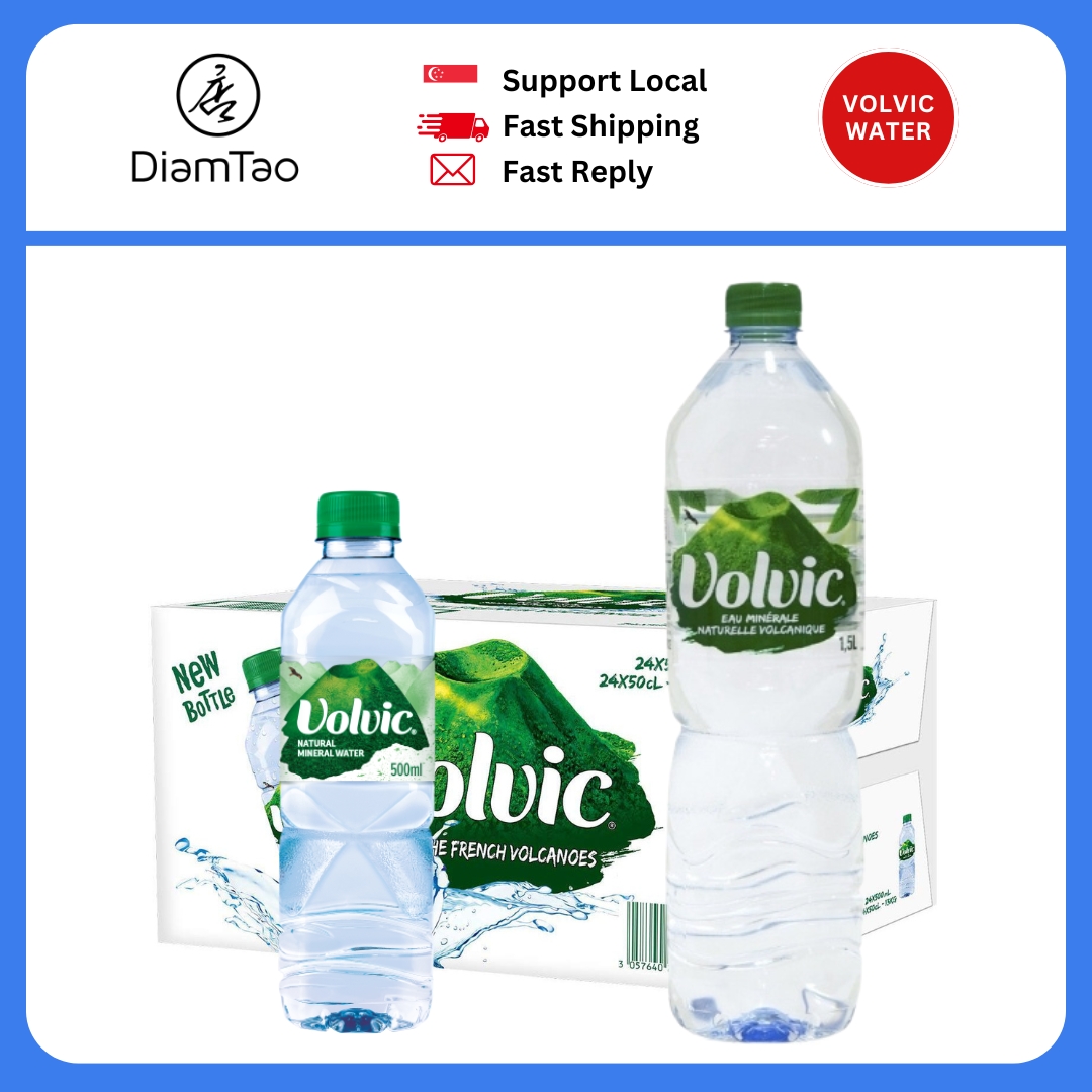 Volvic Natural Mineral Water 500ML x 24 Bottles and 1.5L x 12 Bottles ...