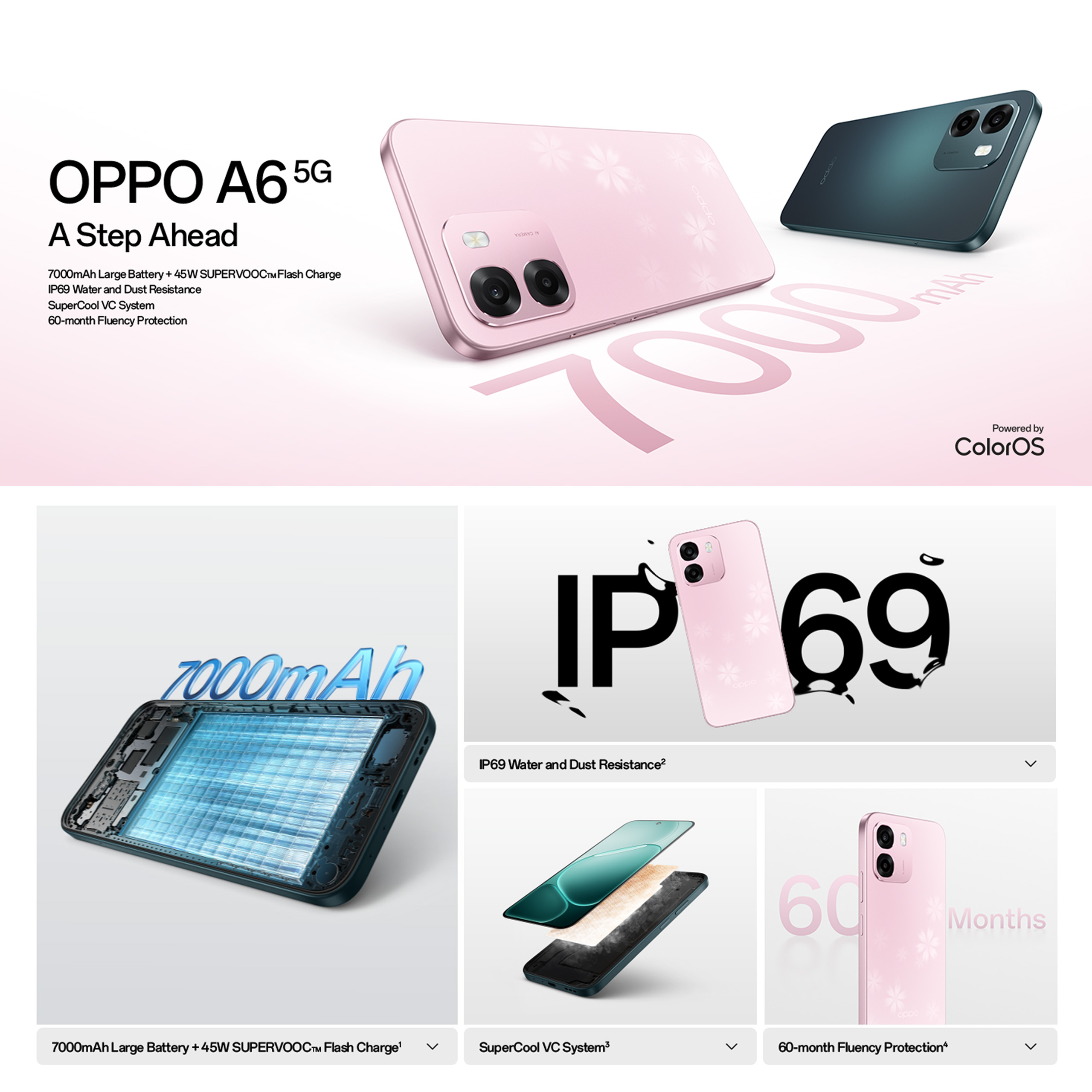 OPPO A6 5G 12(6+6GB) + 256GB | 45W 7000mAh Battery | NFC | 50MP Camera ...