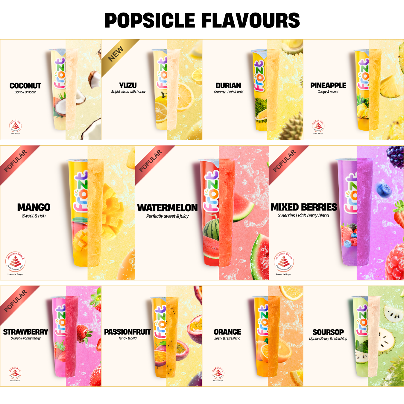 Frozt | Fruit Popsicles Bundle of 25 – Real Fruit, Halal Healthy Snack ...