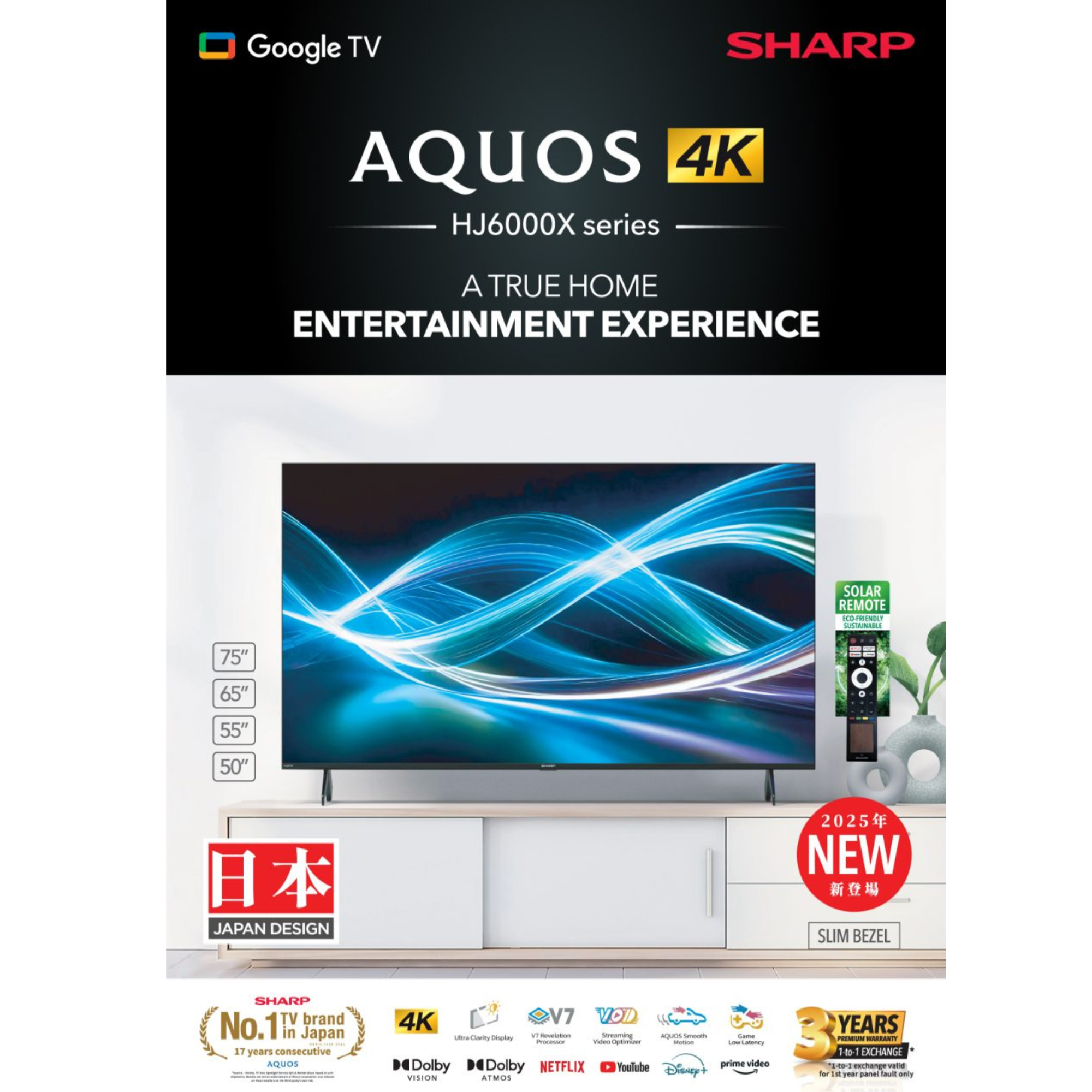 SHARP 32/43/50/55/65" FHD / 4K UHD Smart TV | Netflix, Youtube, Prime ...